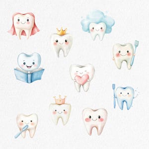 Tooth Clipart PNG, Cute Tooth Character Illustration, Kawaii Dental ...