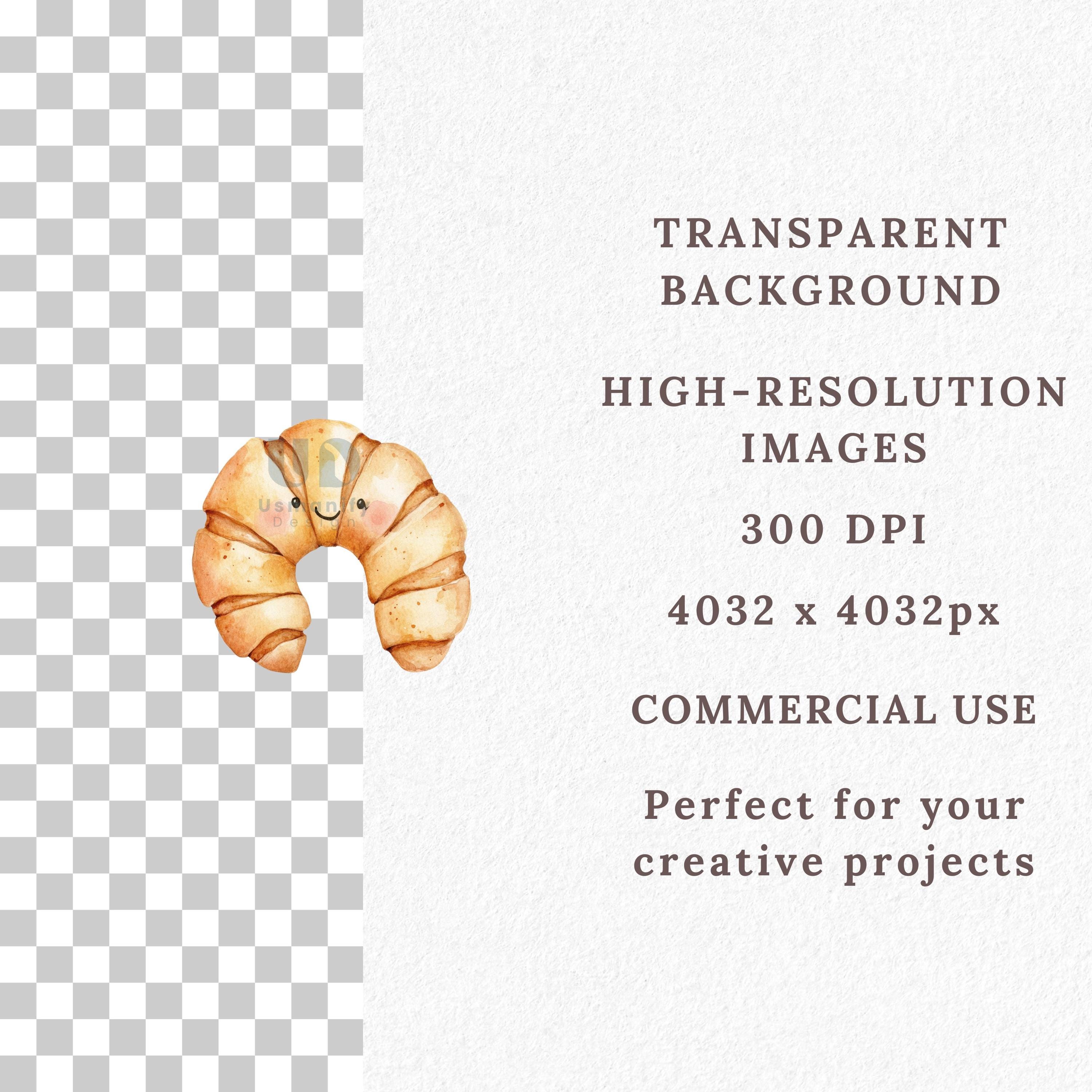 Croissant Clipart Bundle, Croissant Character, Cartoon Pastry Clipart ...