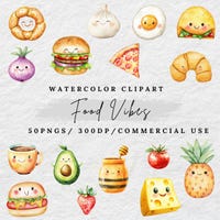 Watercolor Fast Food Clipart Bundle, Junk Food Clipart, Pizza ...