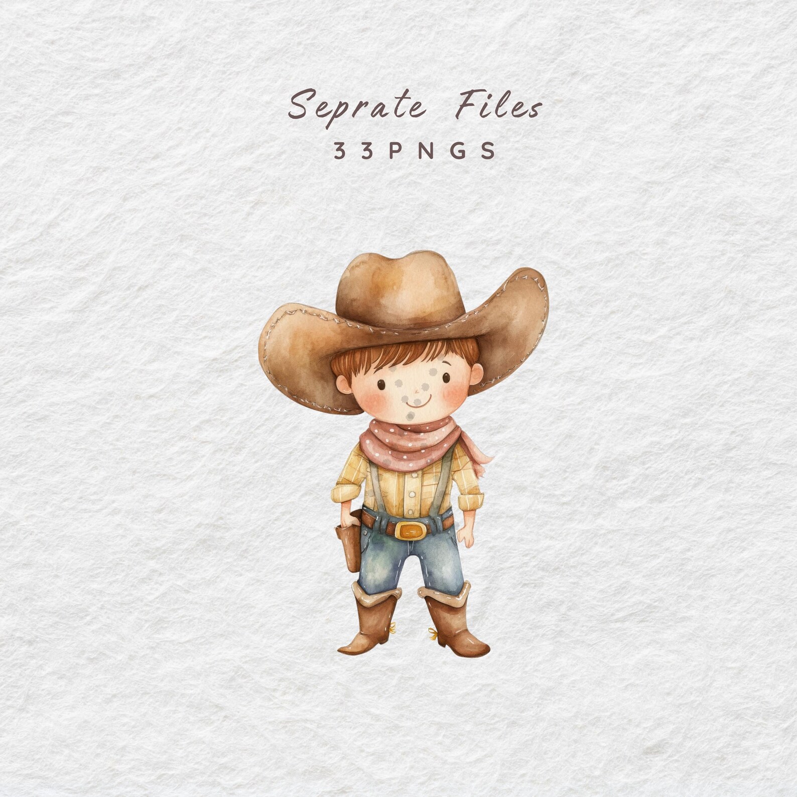 Watercolor Cowboy Clipart: Western Graphics, Horse & Outfit PNG ...