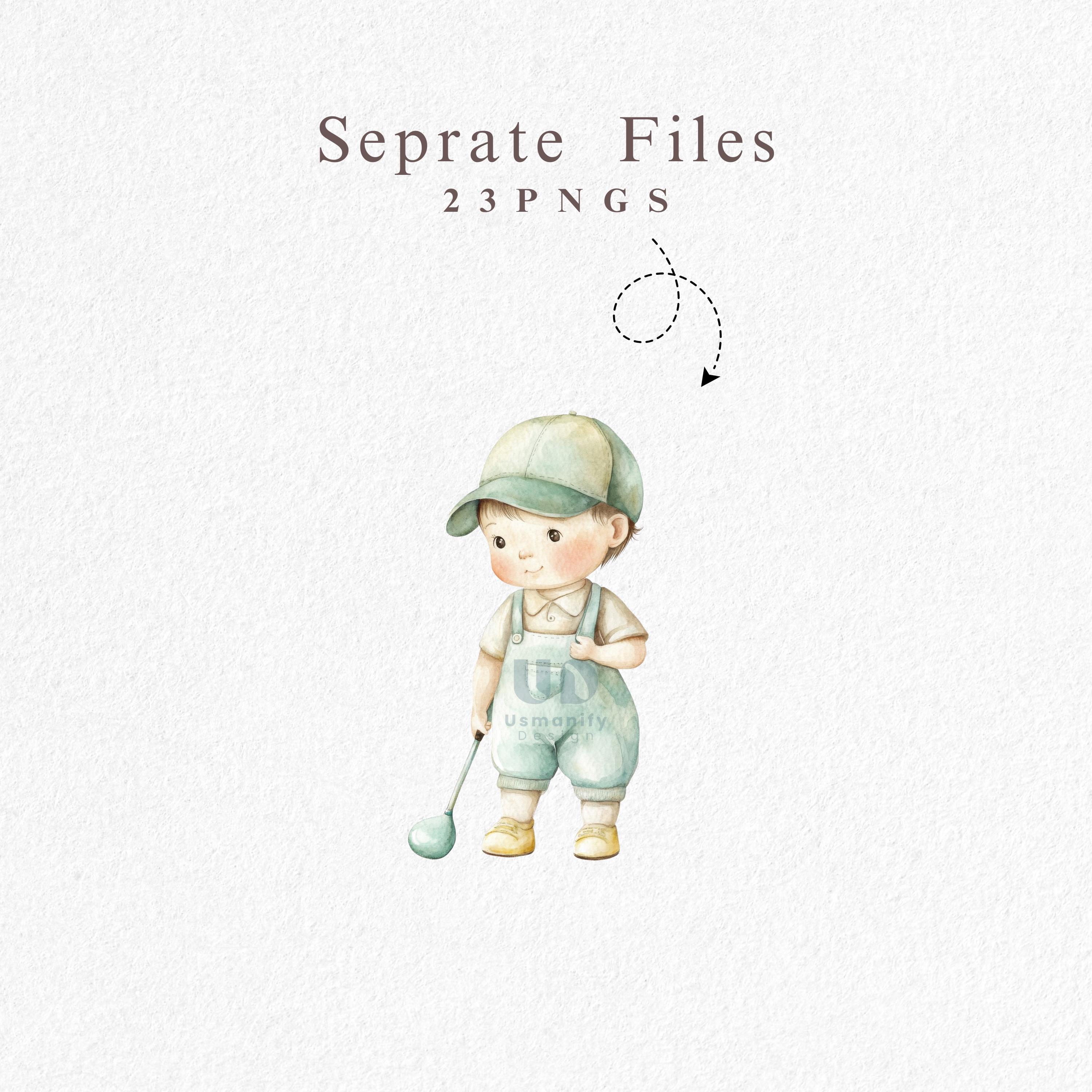Golf Clipart Bundle, 23 PNG Cute Watercolor Golf Cliparts, Animal ...
