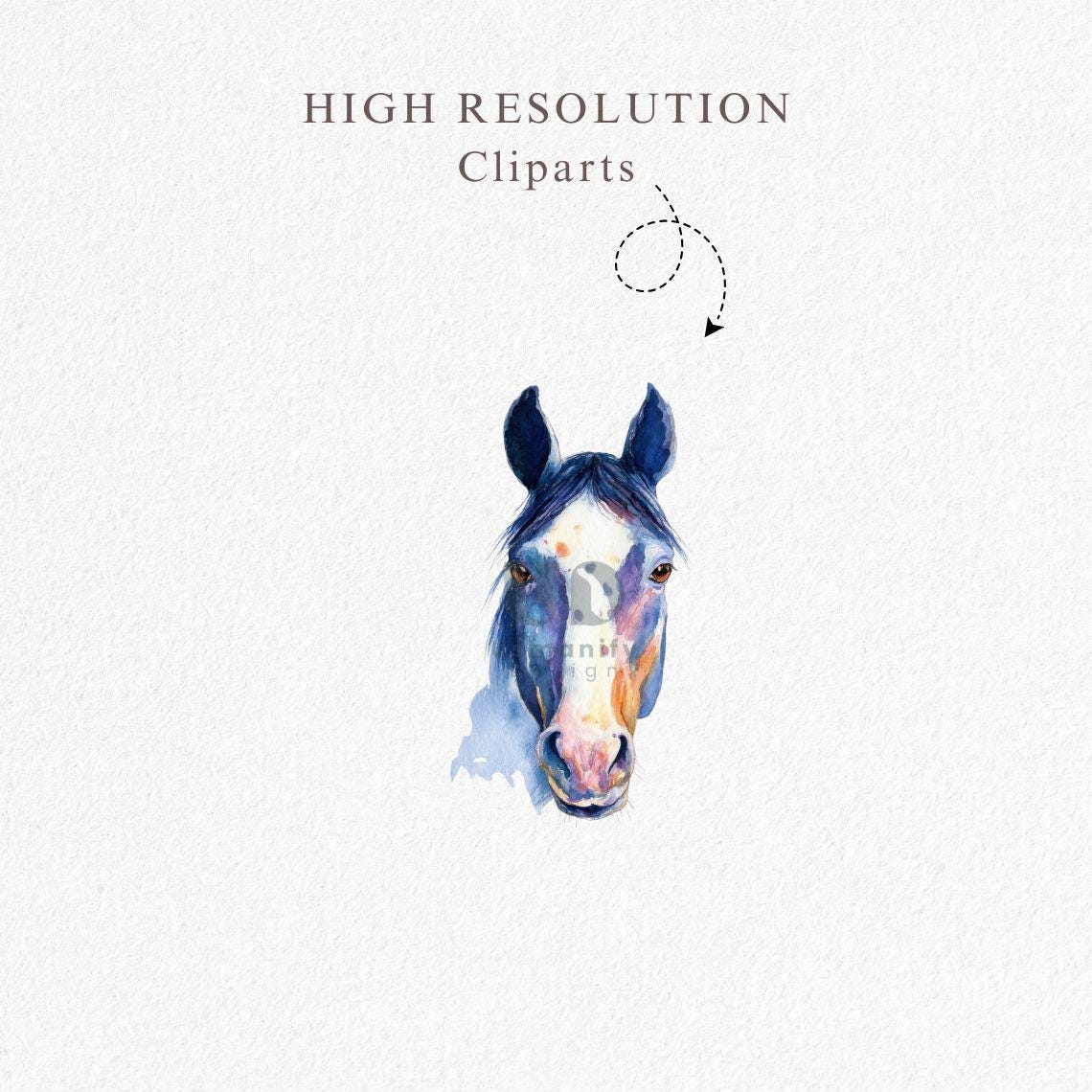 Winking Horse Clipart: 17 Cute Farm Animal PNG Graphics, Cartoon Horse ...