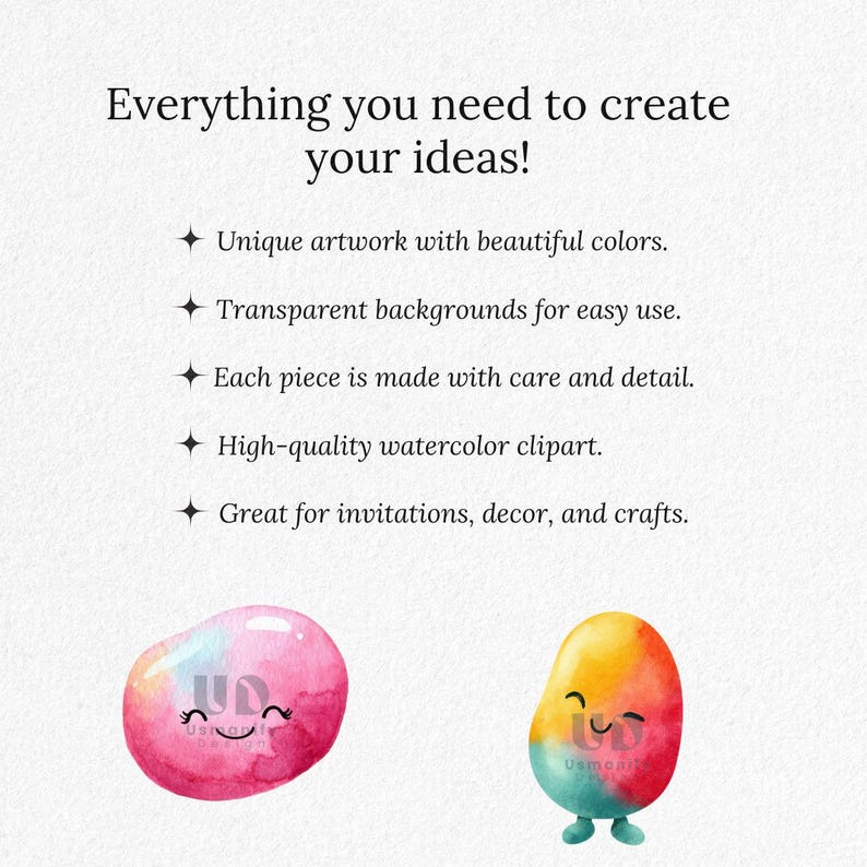 Cartoon Jellybean Clipart Bundle: Kawaii Candy PNG (commercial Use ...