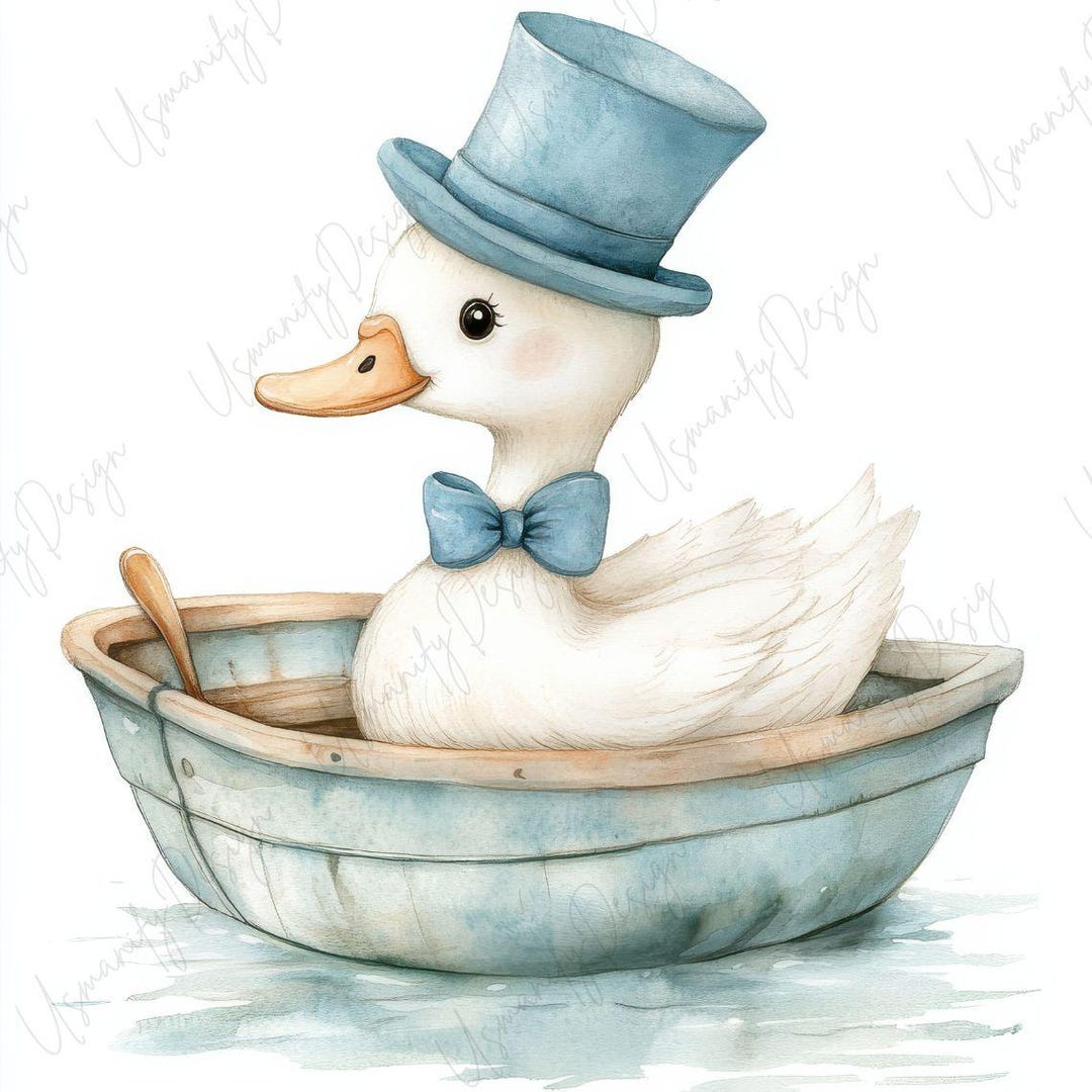 12 Watercolor Swan Boat Clipart, Swan JPG Art, Animal Illustration ...