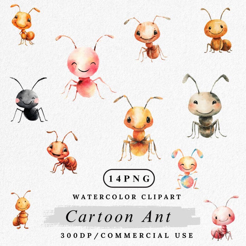 Cartoon Ant Clipart: 14 Cute Bug PNG Graphics, Funny Insect ...