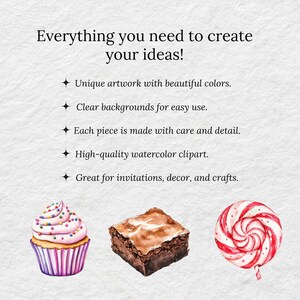 35 Watercolor Candy Clipart Bundle, Sweet Treats Illustrations, Donut ...