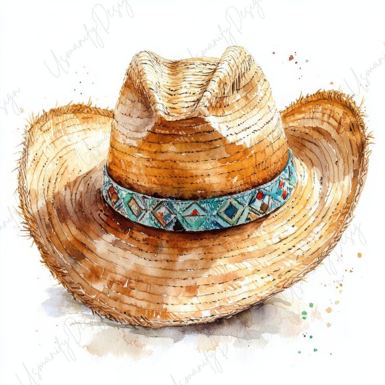 25 Sombrero Hat Clipart, Watercolor Mexican Sombrero, Fiesta Party Art ...