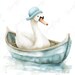 12 Watercolor Swan Boat Clipart, Swan JPG Art, Animal Illustration ...