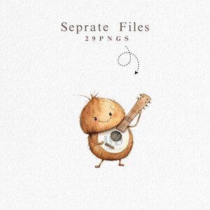 Coconut Clipart Bundle, Cute Coconut Character PNG, Tropical Fruit Art ...