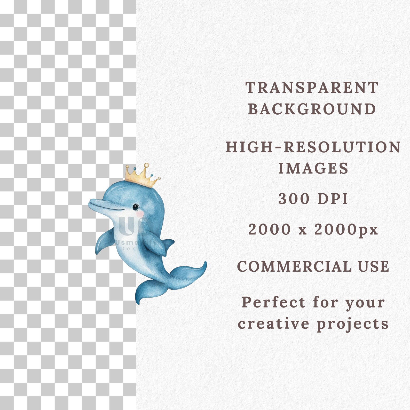 Dolphin Clipart Bundle, Cute Dolphin PNG, Watercolor Sea Animal Png ...