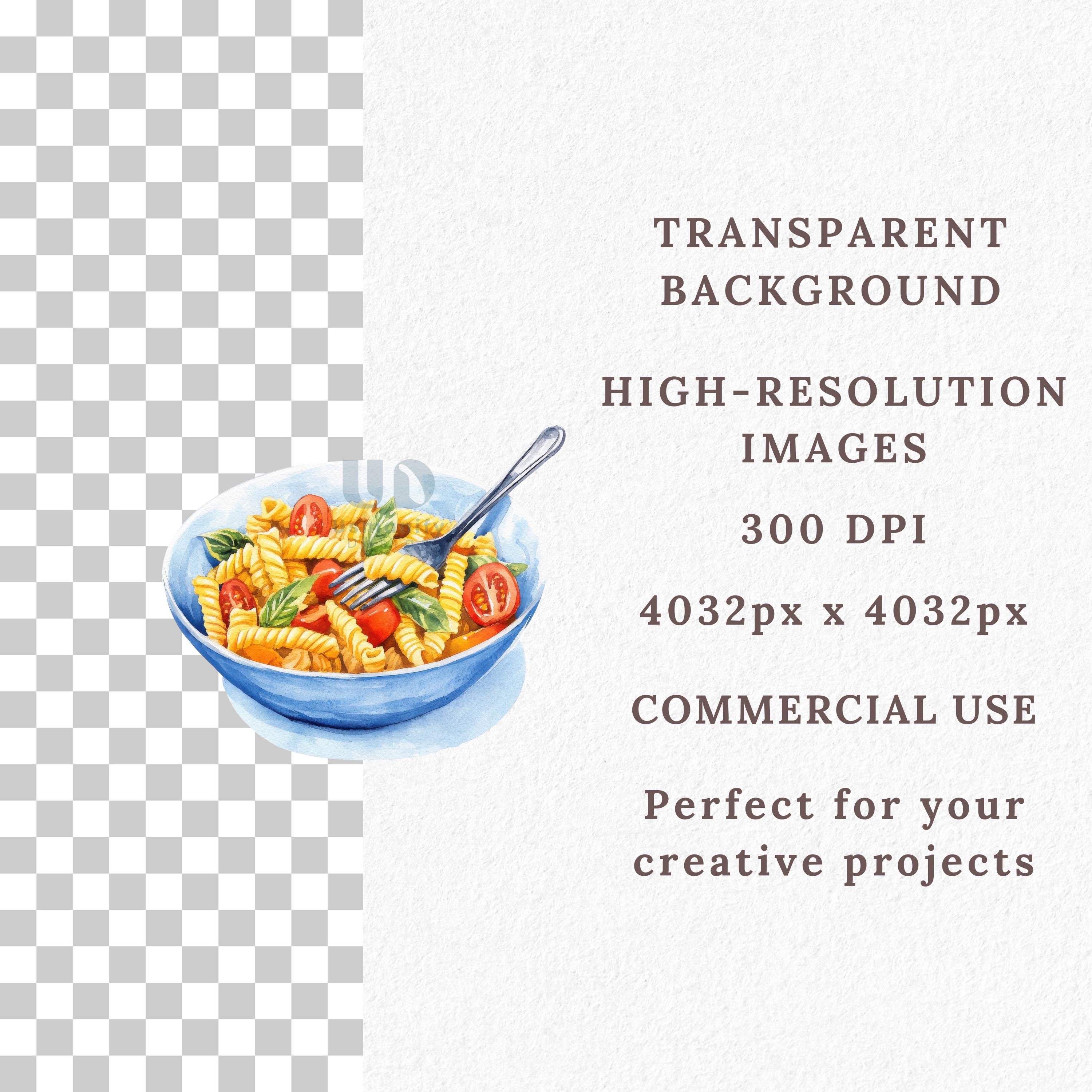 Watercolor Pasta Clipart: Italian Food PNG Graphics (digital Download ...