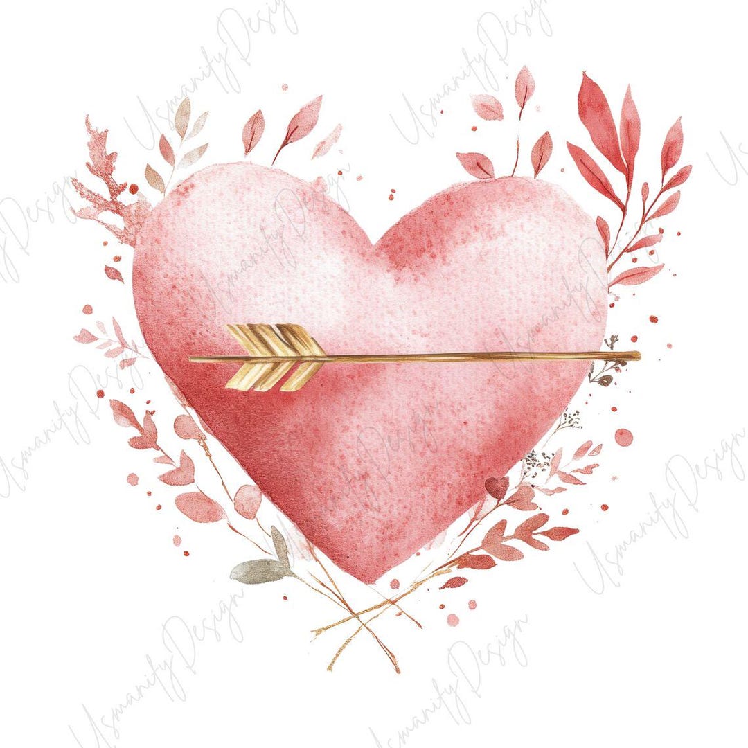 Love Clipart Bundle PNG, Watercolor Hearts, Romantic Heart Balloons ...