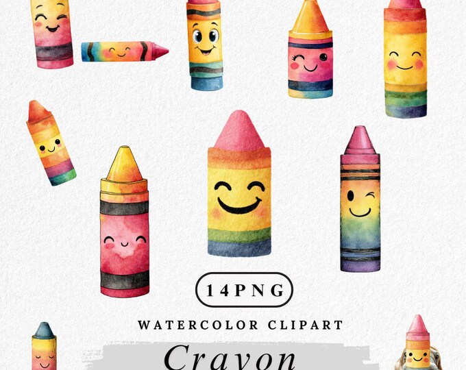 Crayon Box Clipart | Colorful Crayon for Kids Art (digital Download ...