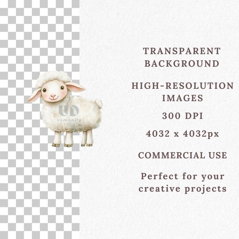 Sheep Clipart, Cute Sheep Character PNG, Farm Animal Clipart ...