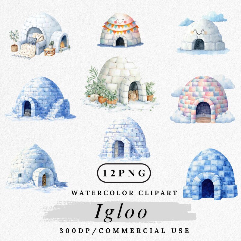 Igloo Clipart - Etsy UK