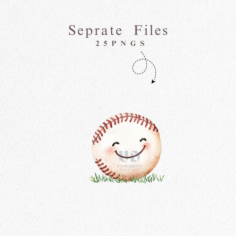 Watercolor Baseball Clipart Bundle: Sports PNG Graphics (digital ...