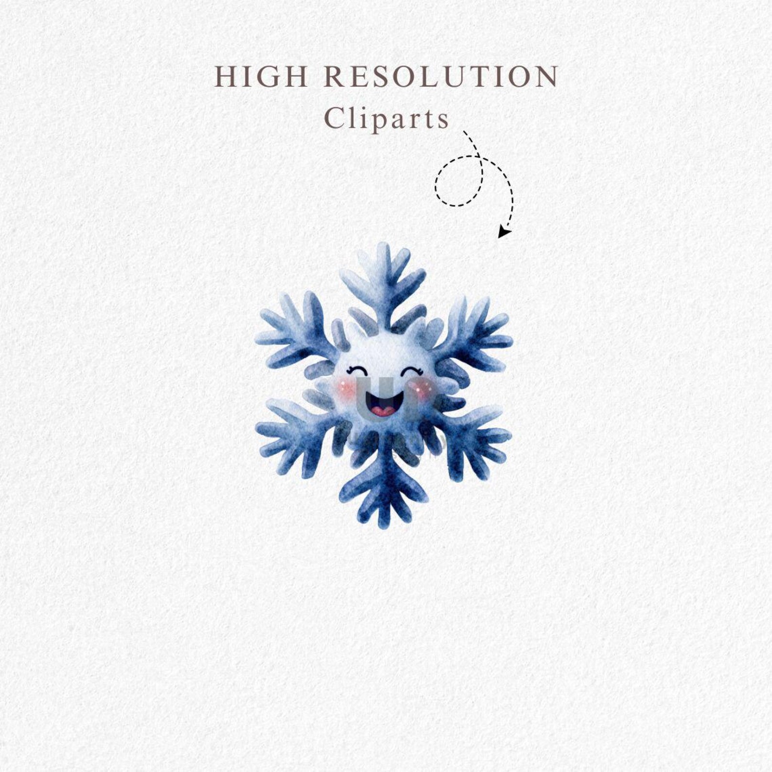 Cartoon Snowflake Clipart, Cute Winter PNG Bundle, Kawaii Snowflake ...