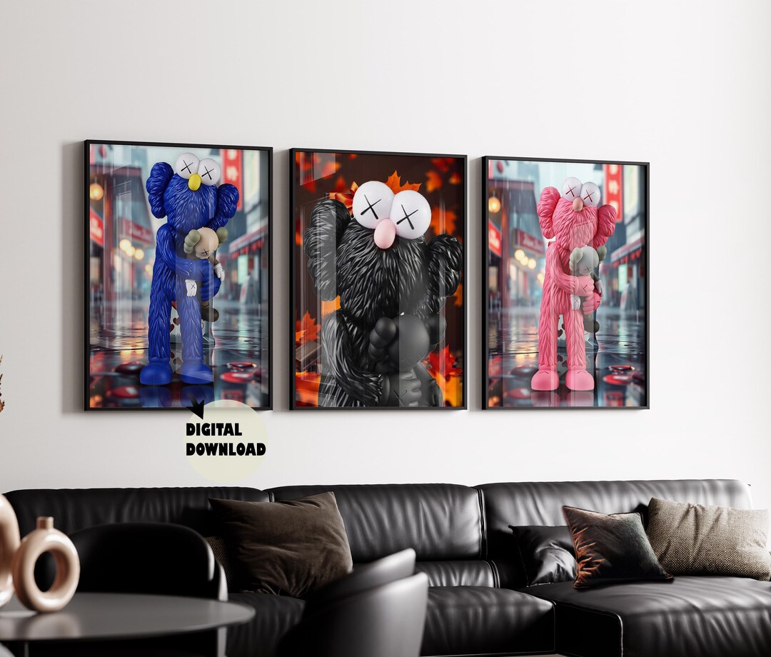 Hypebeast Paradise Kaws, Set of 3, Kaws Poster, Kaws in Bank Side ...