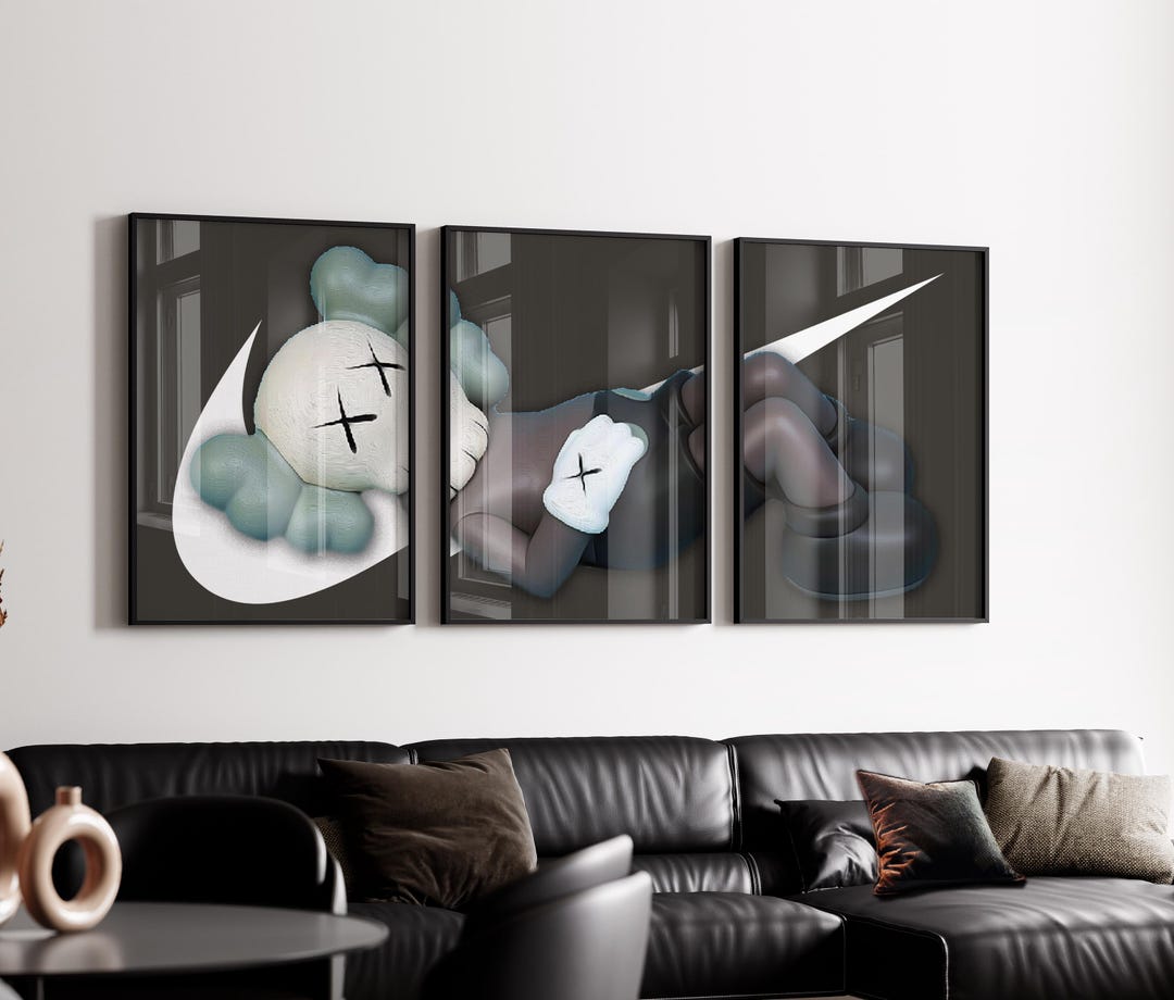 Hypebeast Kaws Poster Set of 3,printable Kaws Graffiti Print, Hypebeast ...