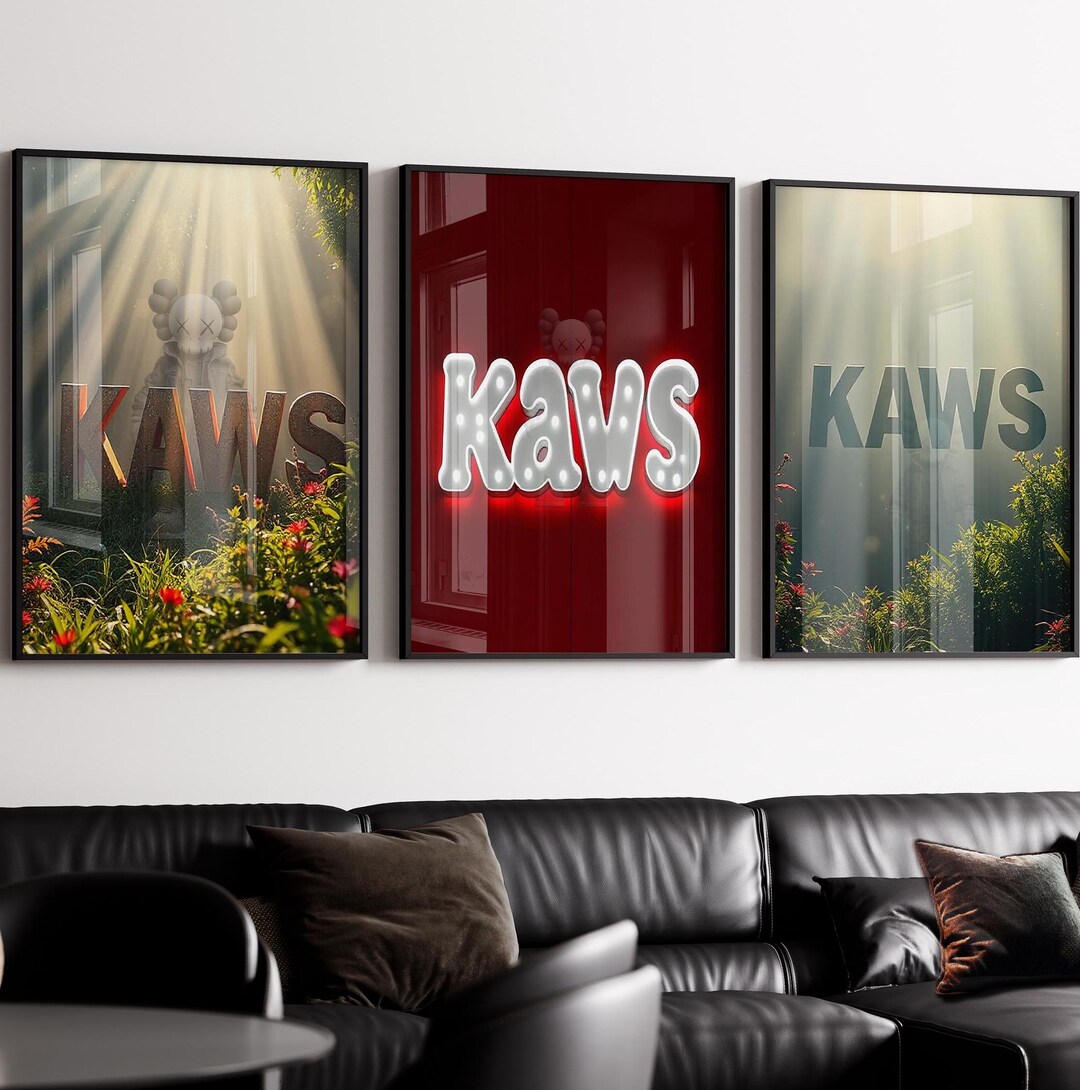 KAWS Text Poster: Bold Typography Art Featuring Iconic KAWS Design ...