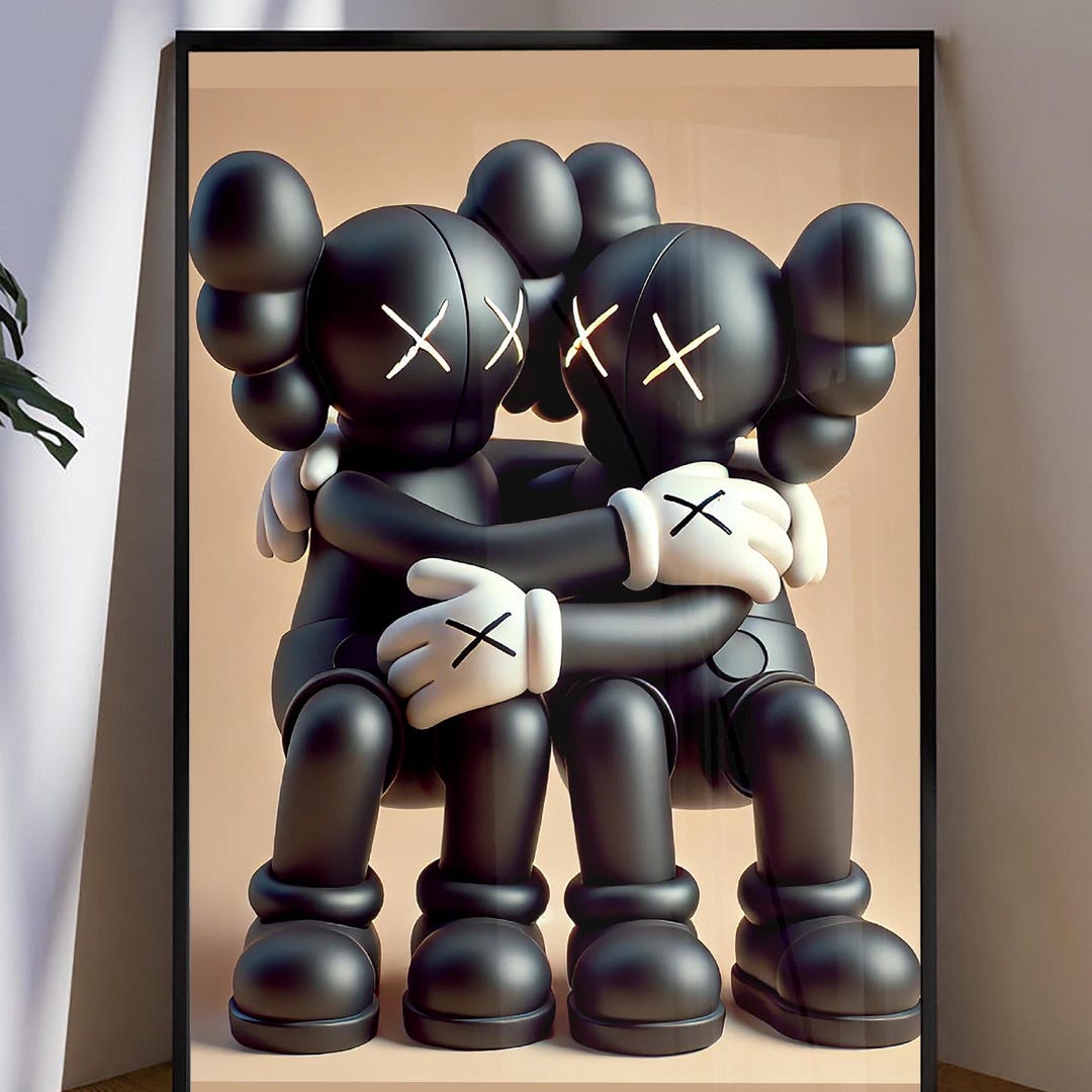Embrace of Hype: Unique Hypebeast KAWS Characters Hugging | Modern ...