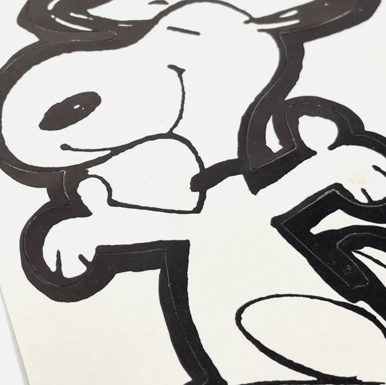 Vintage 60s Peanuts Dancing Snoopy Sticker Cartoon Comic Charles M ...