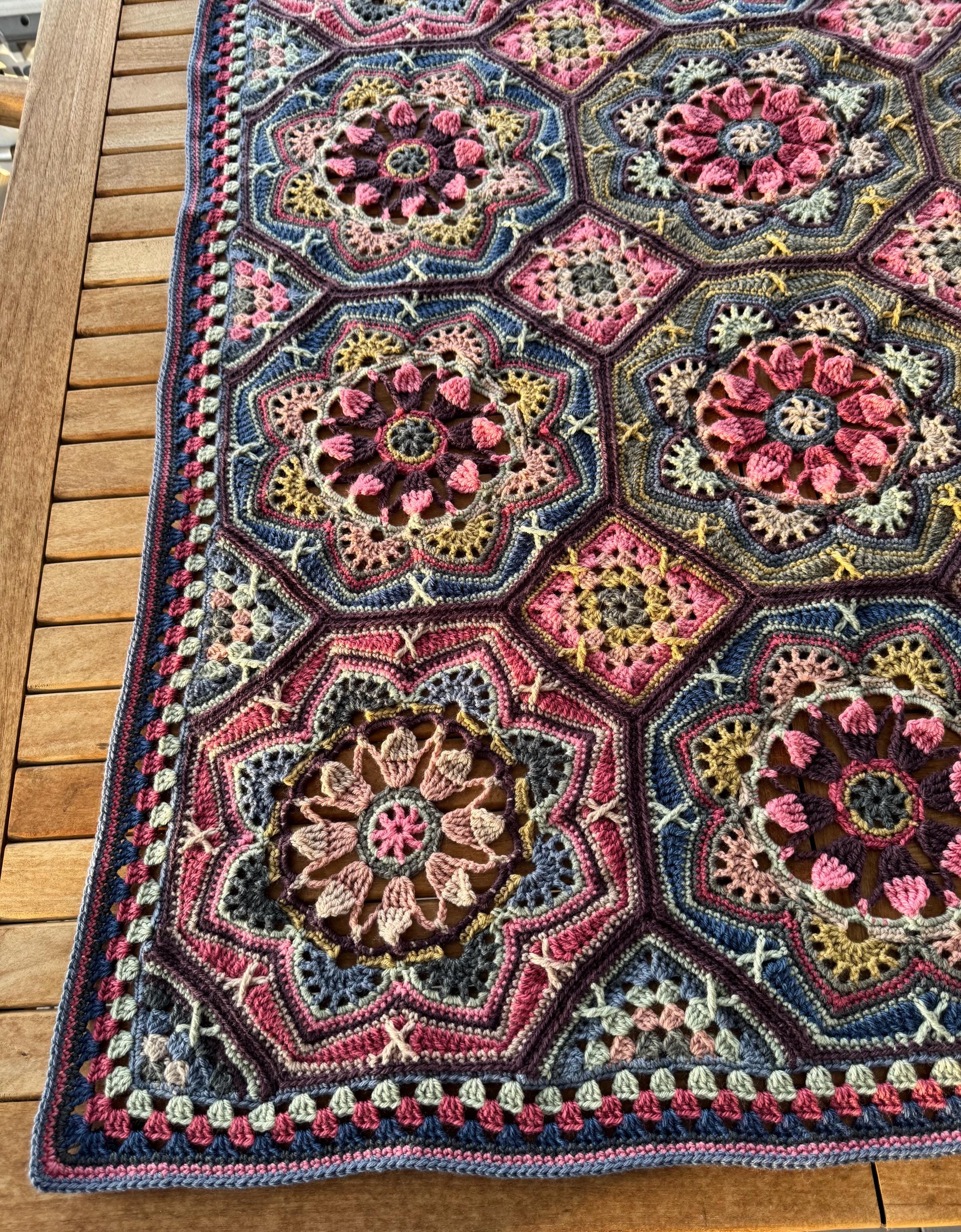 Persian Tiles Floral Afghan Blanket Throw - Sandalwood - Made Fresh ...