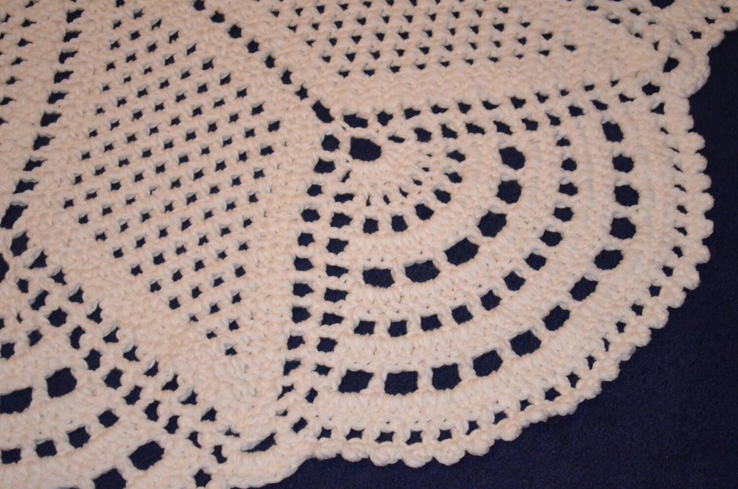 Crocheted Cream Ivory off White Doily Rug 5 Feet Round - Etsy