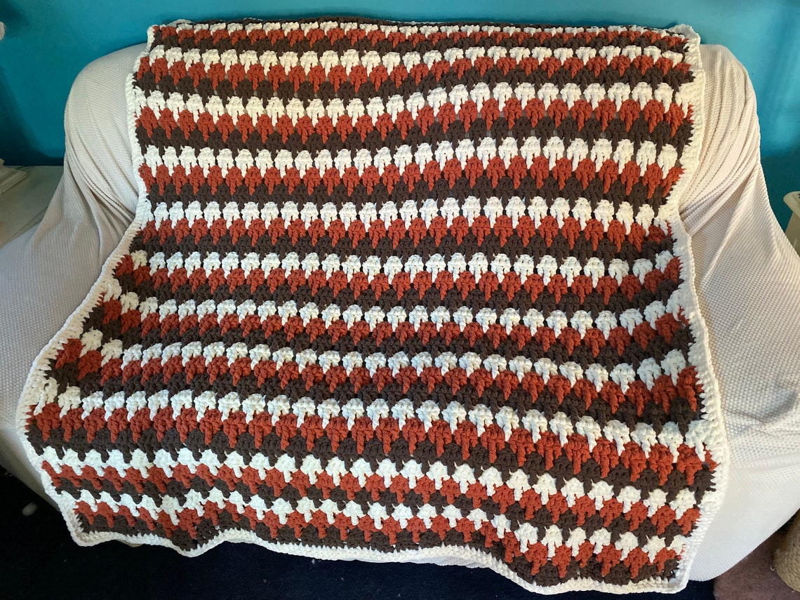 Autumn Fall Chunky Crochet Afghan Very Warm and Soft and - Etsy
