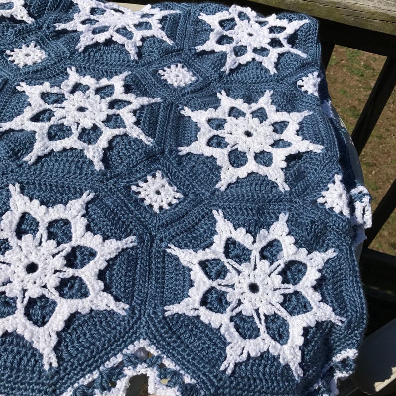 Blue Crochet Blanket - Etsy