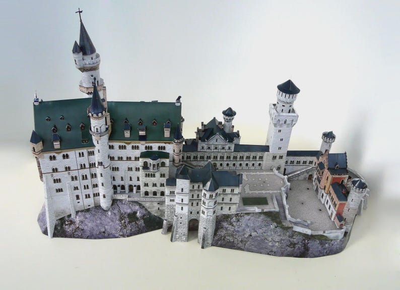 Cardboard Model, Neuschwanstein Castle, 25.2 X 14.2 X 9.4 In, DIY 3D ...