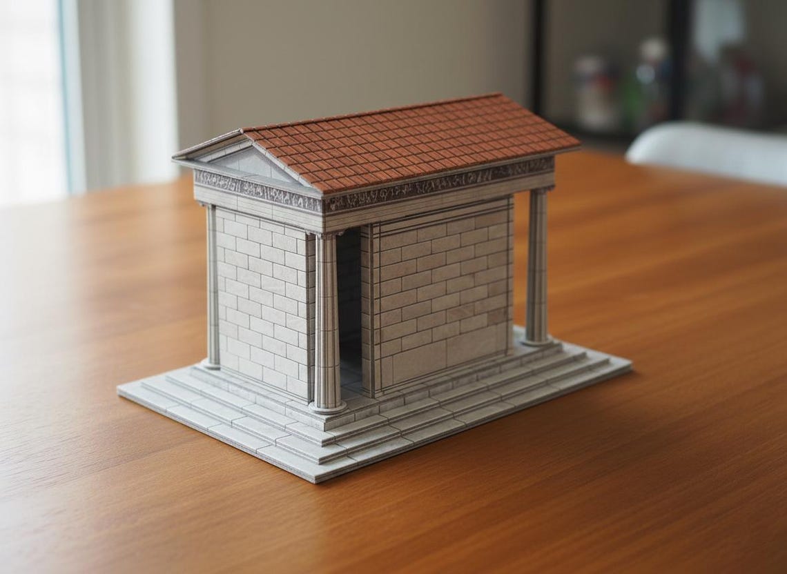Cardboard Model 3.9x3.5x5.1 in Temple of Athena Nike, Greek Temple ...