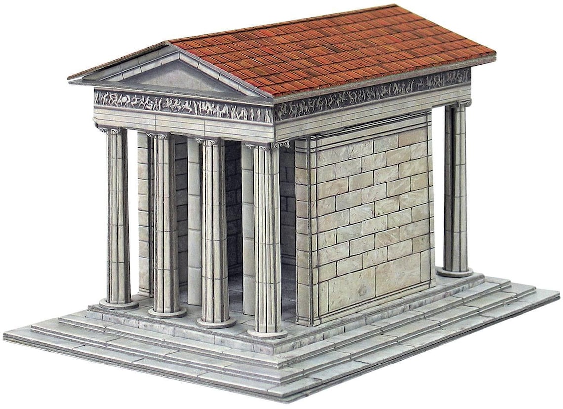 Cardboard Model 3.9x3.5x5.1 in Temple of Athena Nike, Greek Temple ...