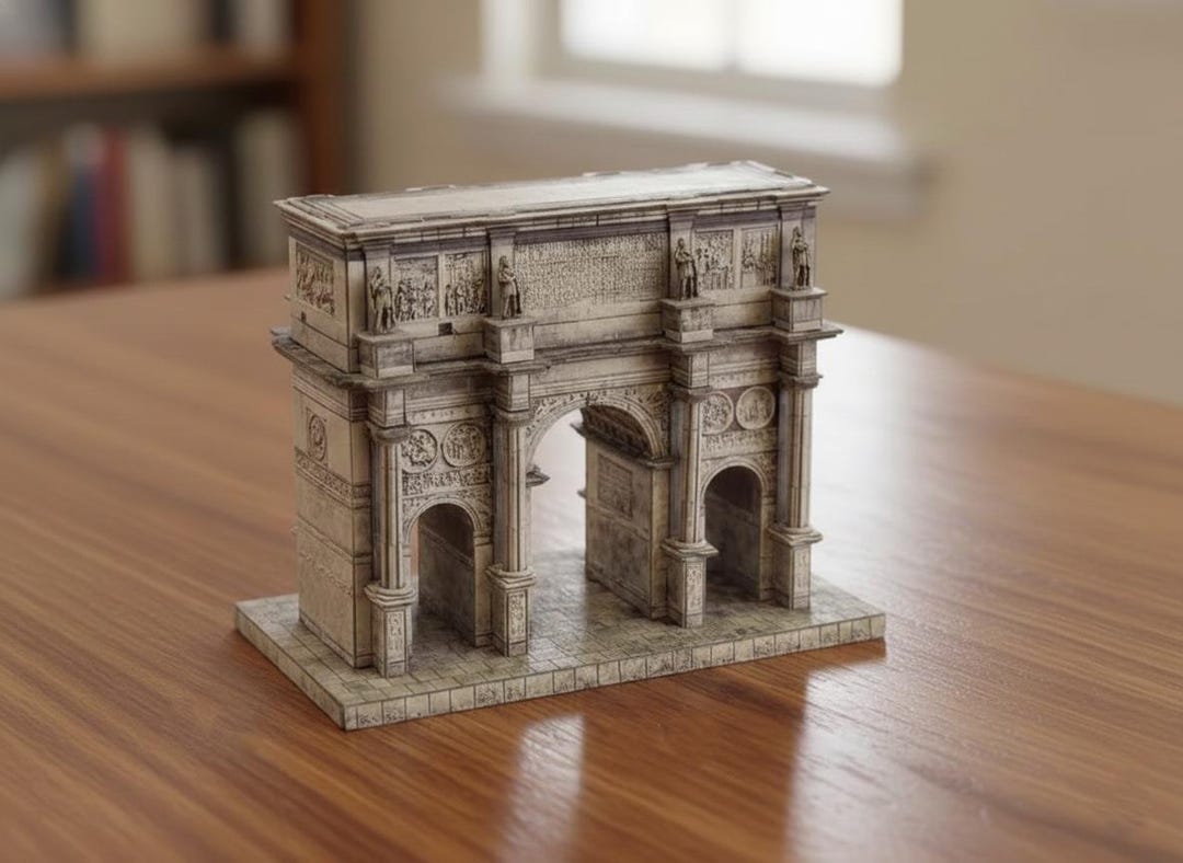 Cardboard Model 6.3x3.35x5.1 in Arch of Constantine, Architecture Model ...