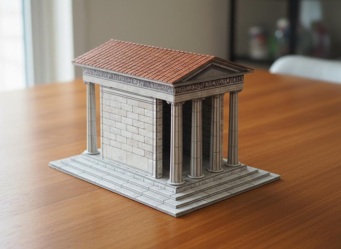 Cardboard Model 3.9x3.5x5.1 in Temple of Athena Nike, Greek Temple ...
