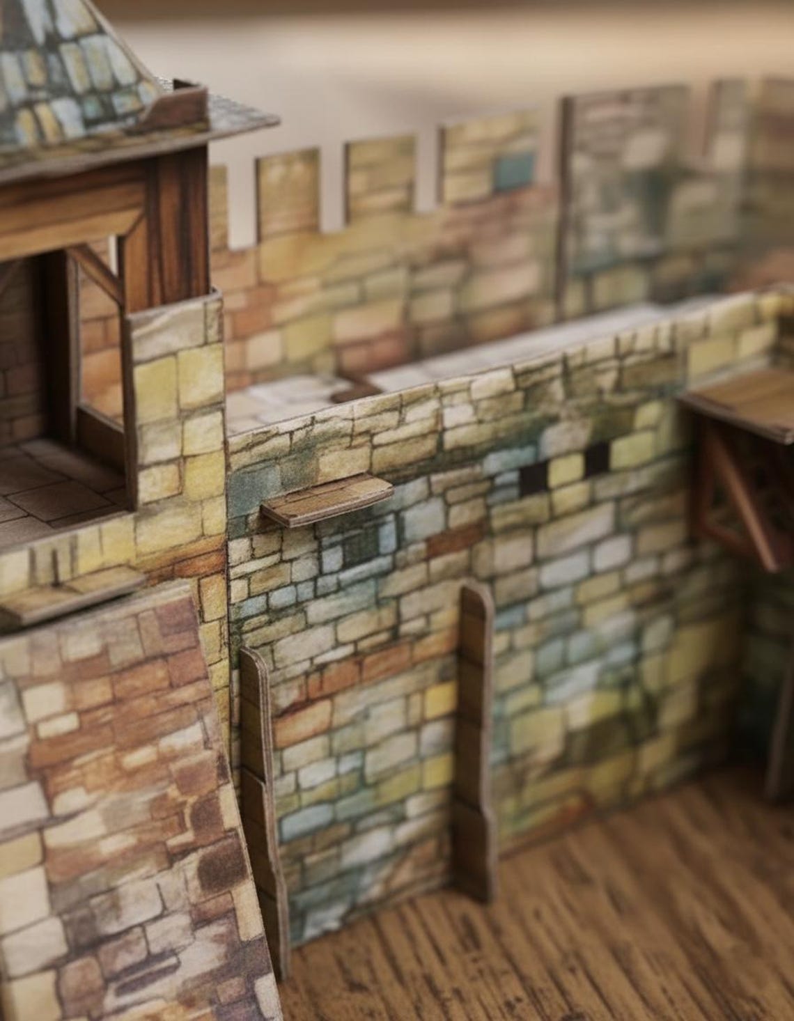 Cardboard Medieval City Wall Model, Medieval City Wall, Castle Wall ...