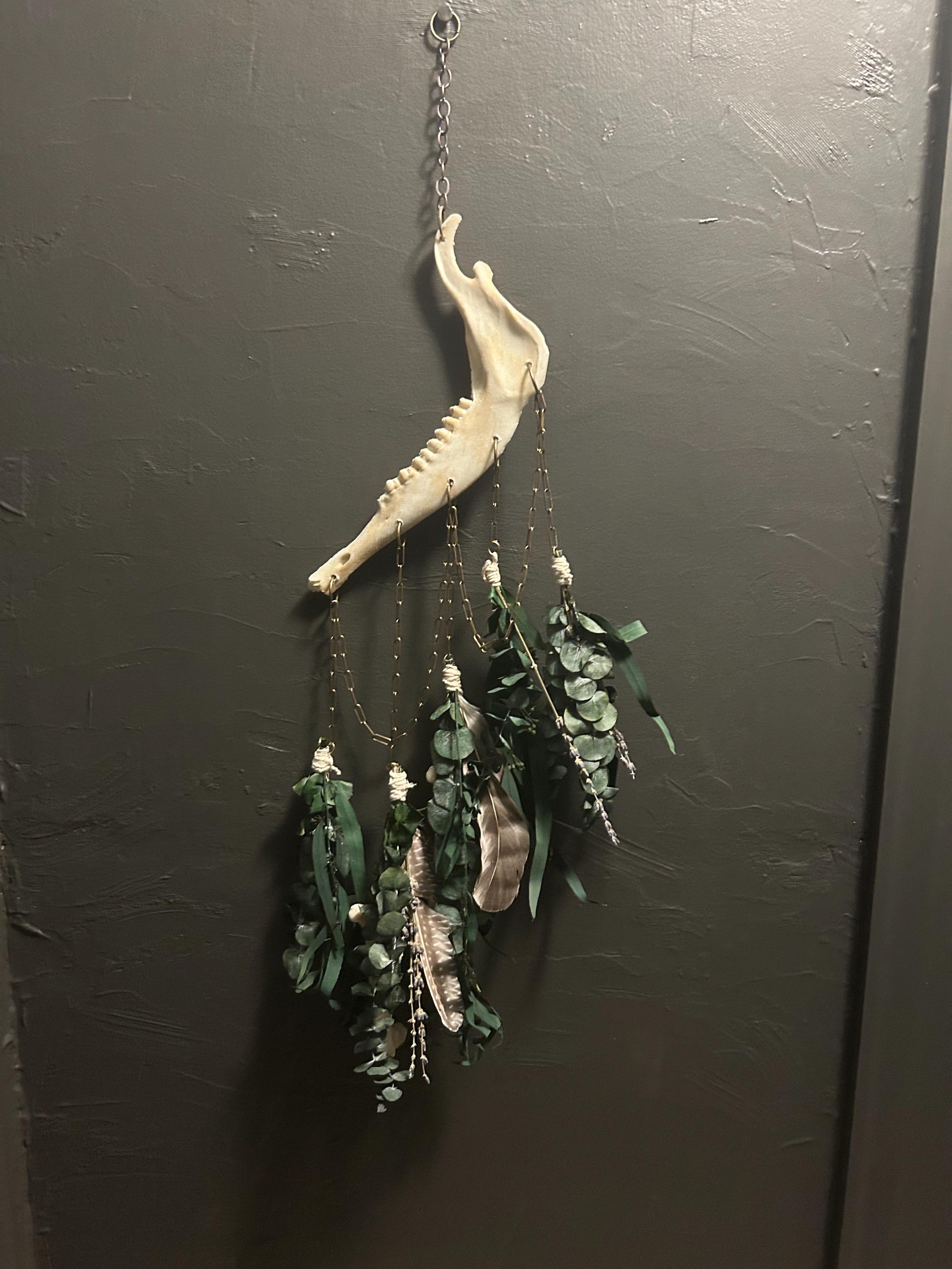 Handmade Bone & Botanical Wall Hanger/witchy Cottage Decor - Etsy