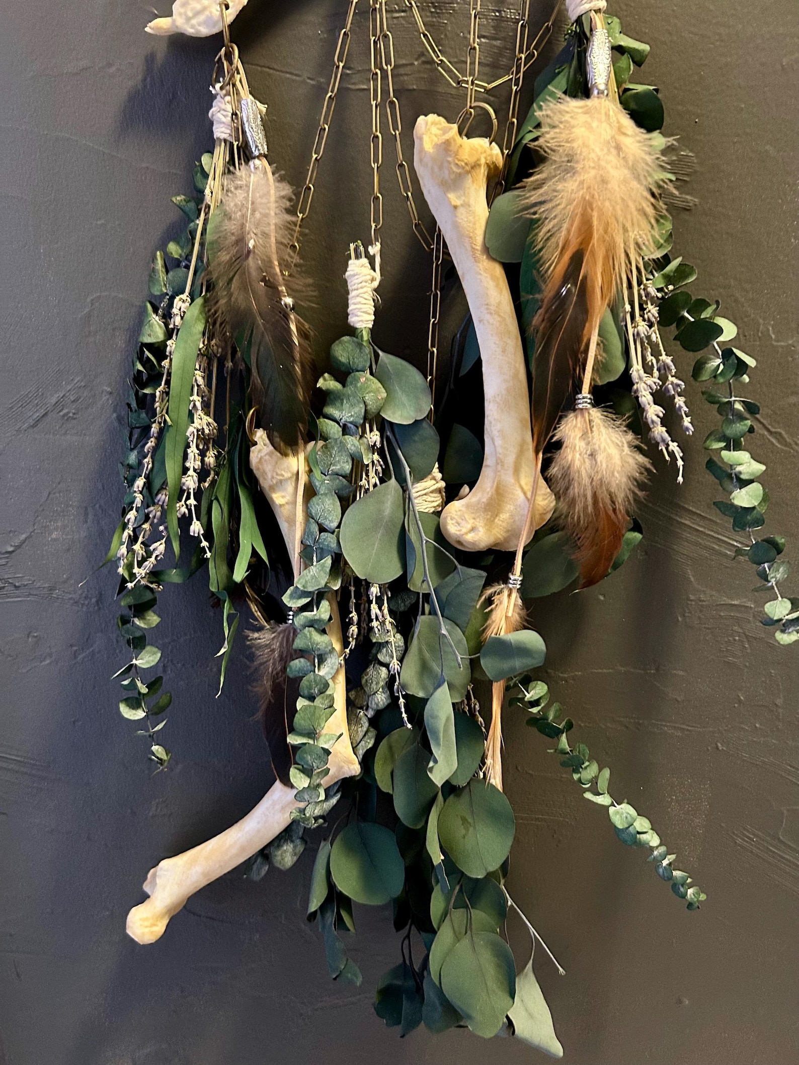 Handmade Bone & Botanical Wall Hanger/witchy Cottage Decor - Etsy
