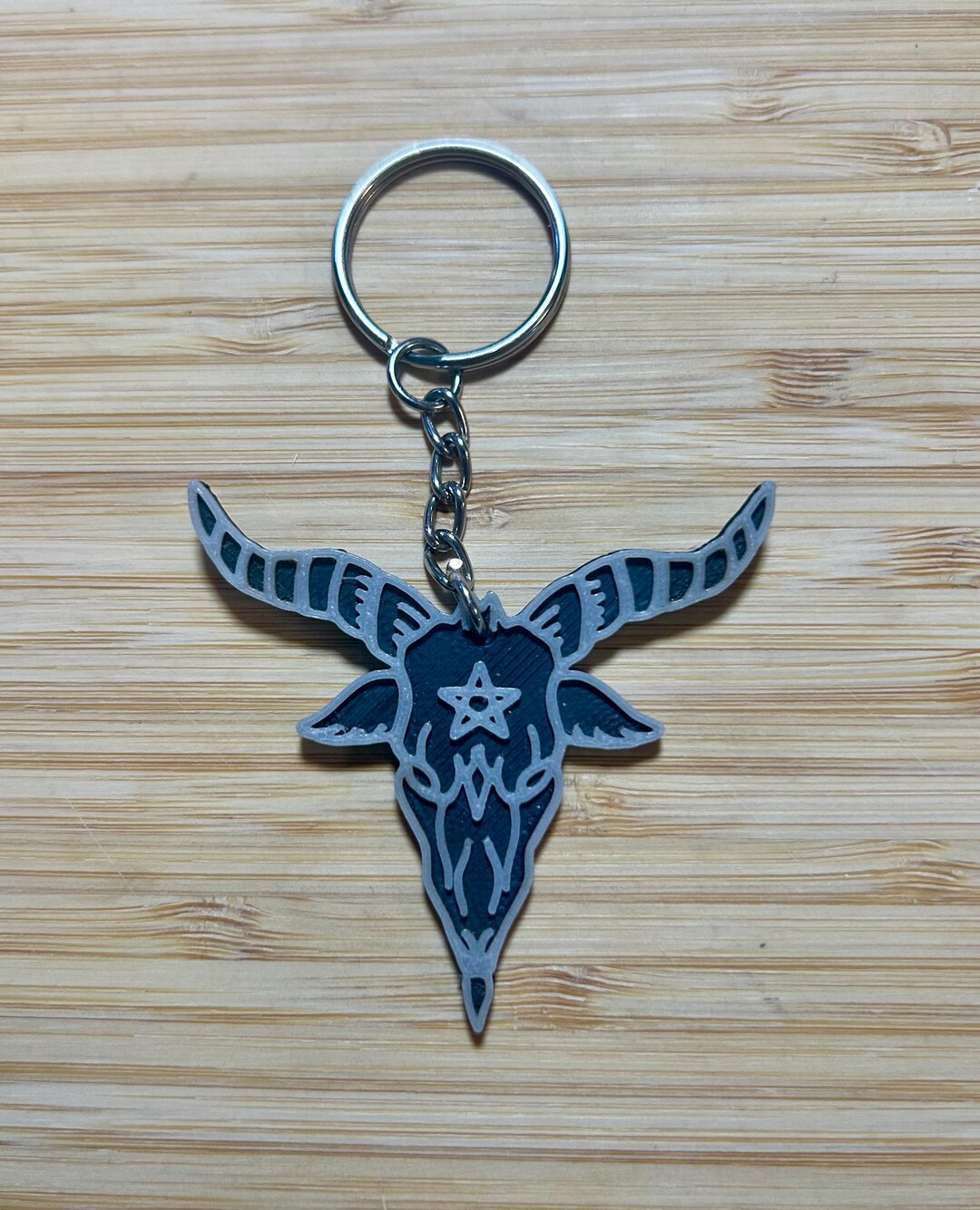 Baphomet Keychain: Gothic Occult Accessory - Etsy