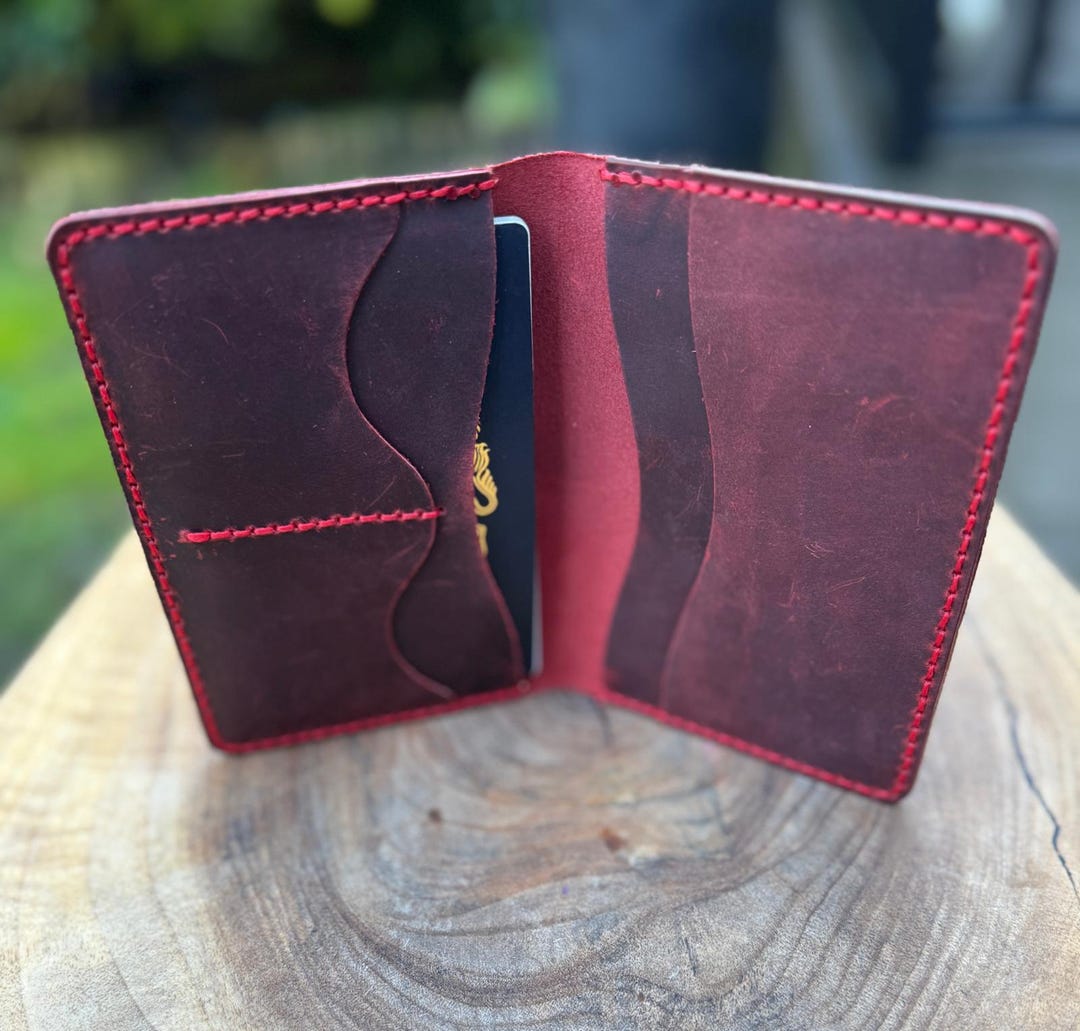 Handmade Leather Passport Holder – Personalized Travel Wallet, Card ...