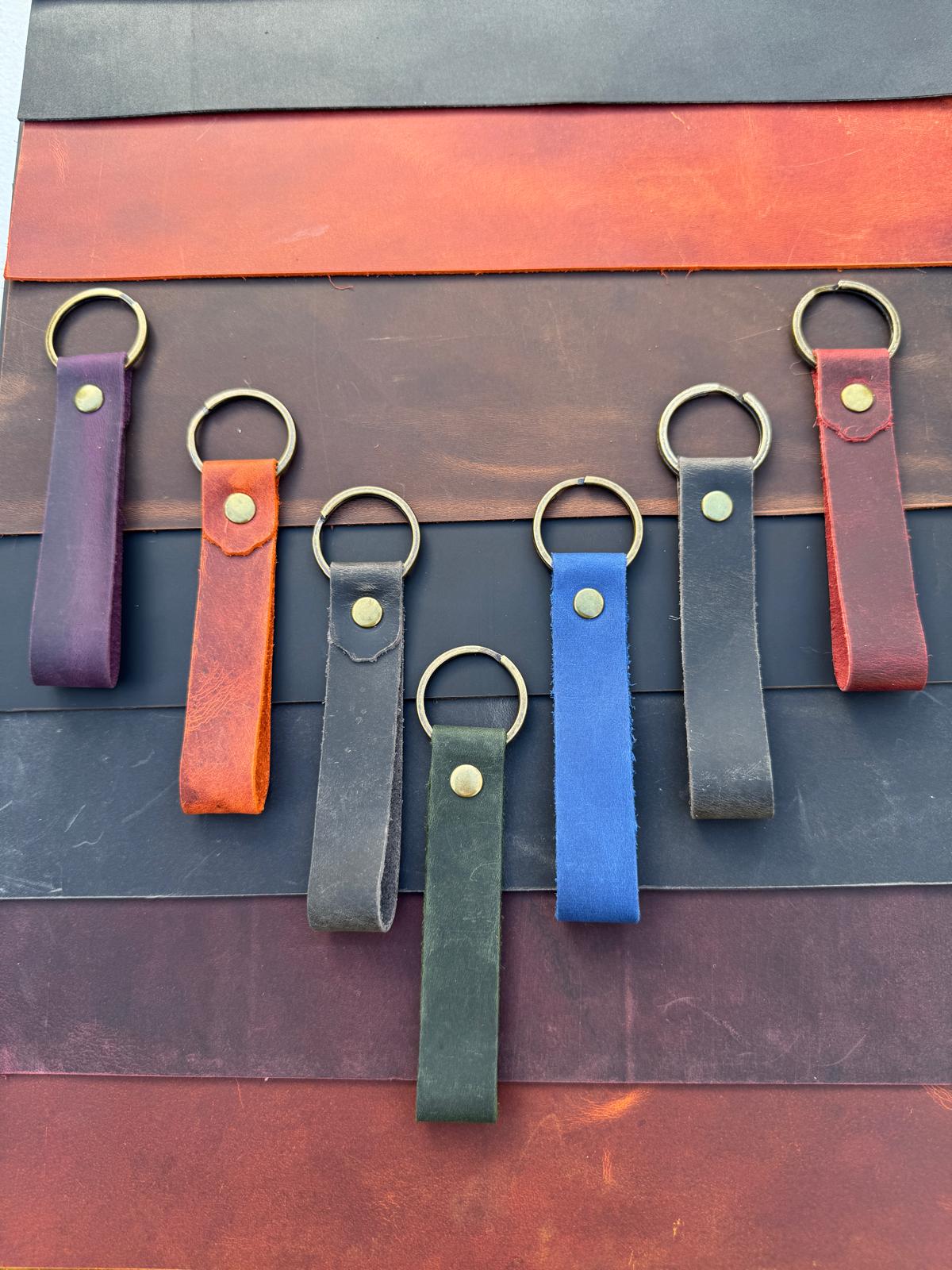 Personalised Leather Keychain - Handmade Real Leather Keyring ...