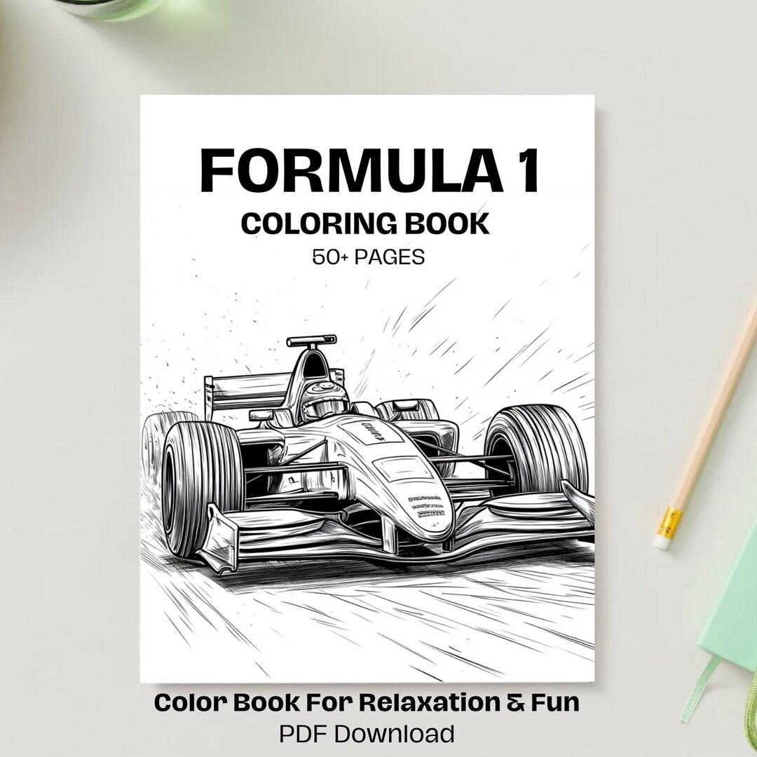 Formula 1 Coloring Book PDF, F1 Race Car Coloring 50+ Pages, Grand Prix ...