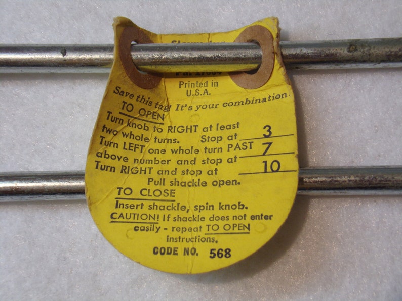 Vintage 1960's Slaymaker Combination Lock | Etsy