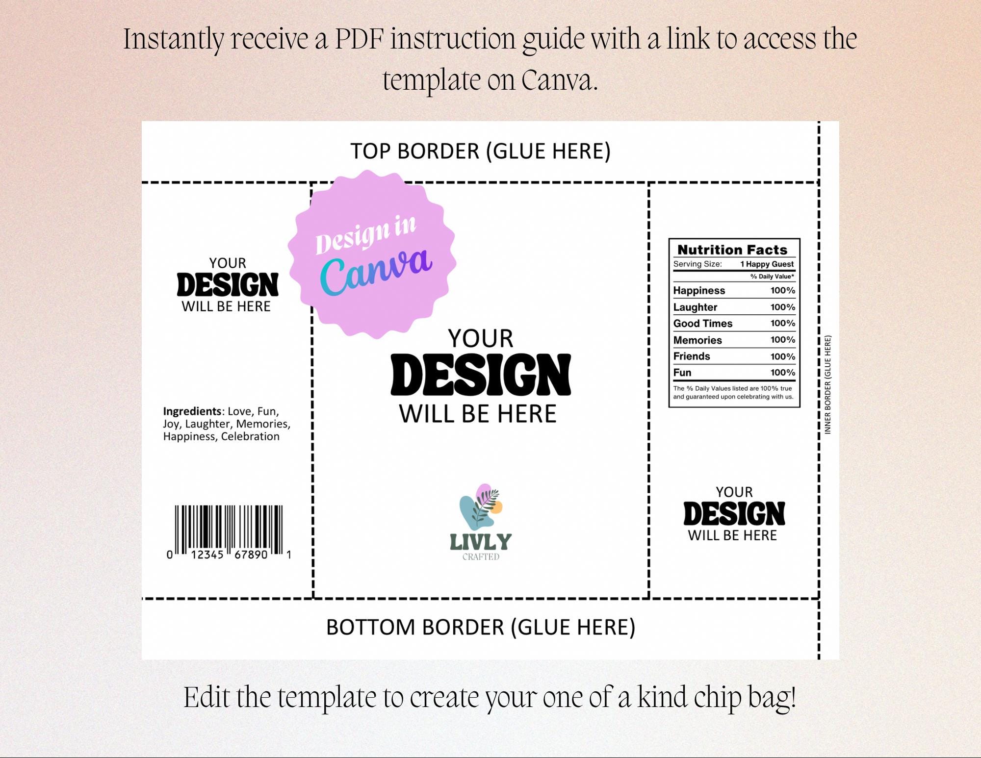 Digital Chip Bag Template (blank) - Etsy