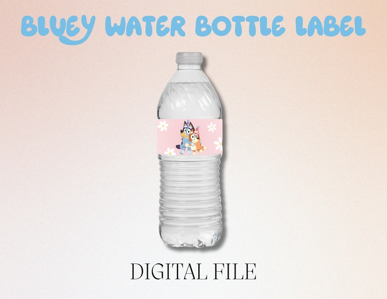 Bluey Water Bottle Labels (digital) - Etsy