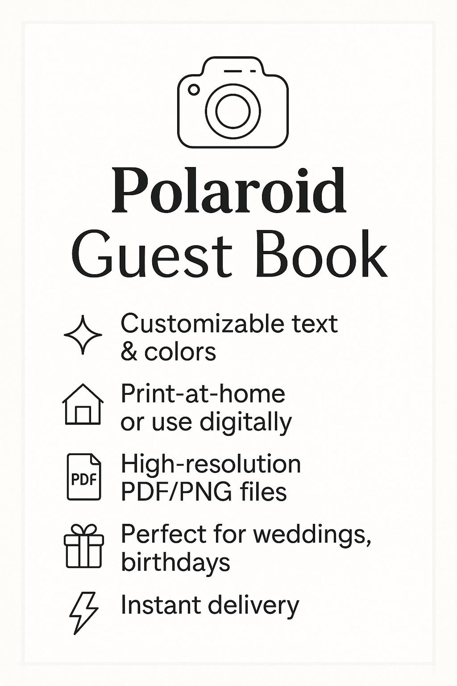Instax Guest Book Sign | Wedding Photo Booth Instructions (digital ...