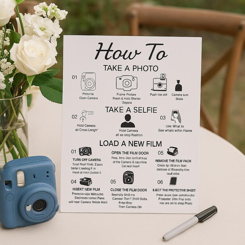Instax Guest Book Sign | Wedding Photo Booth Instructions (digital ...