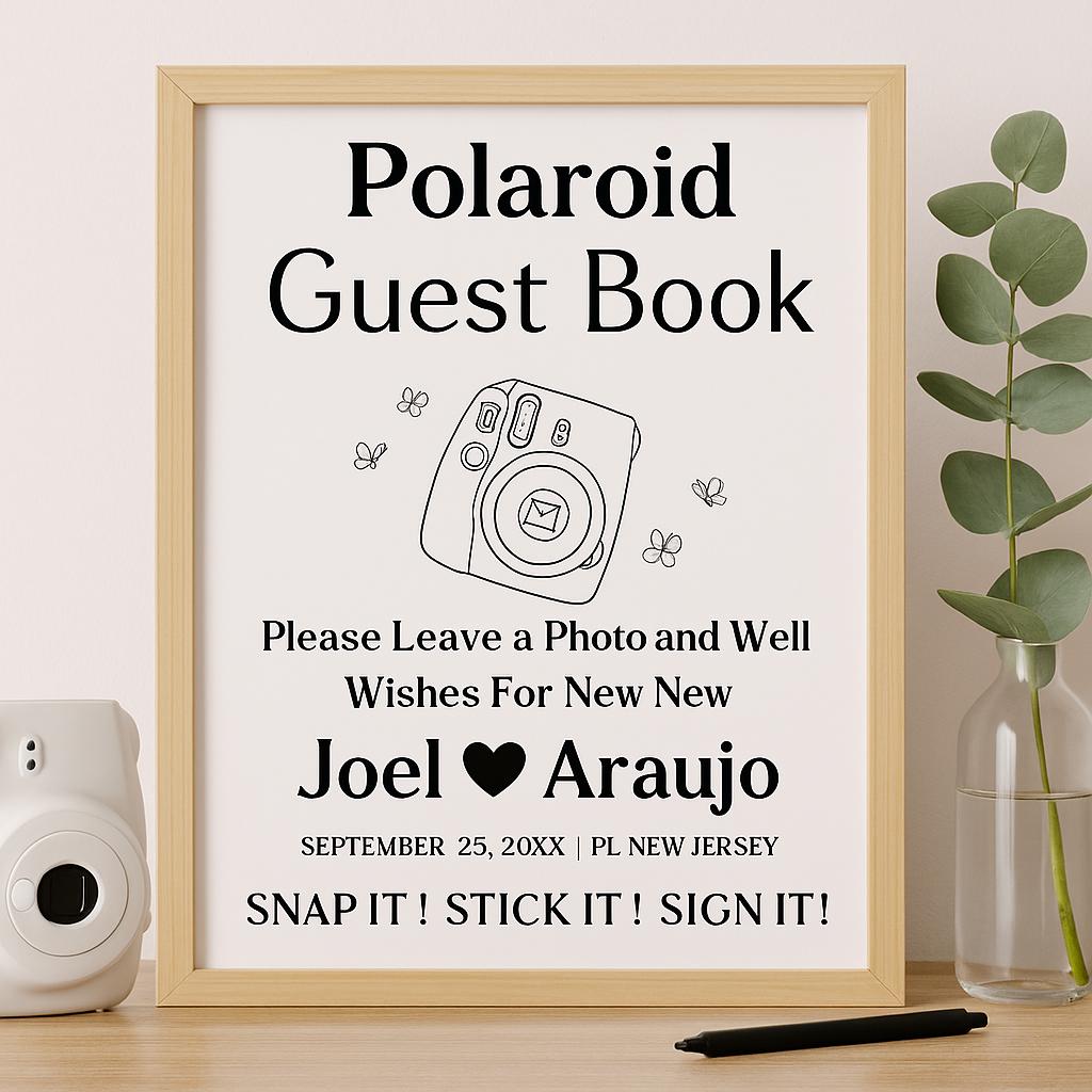 Instax Guest Book Sign | Wedding Photo Booth Instructions (digital ...