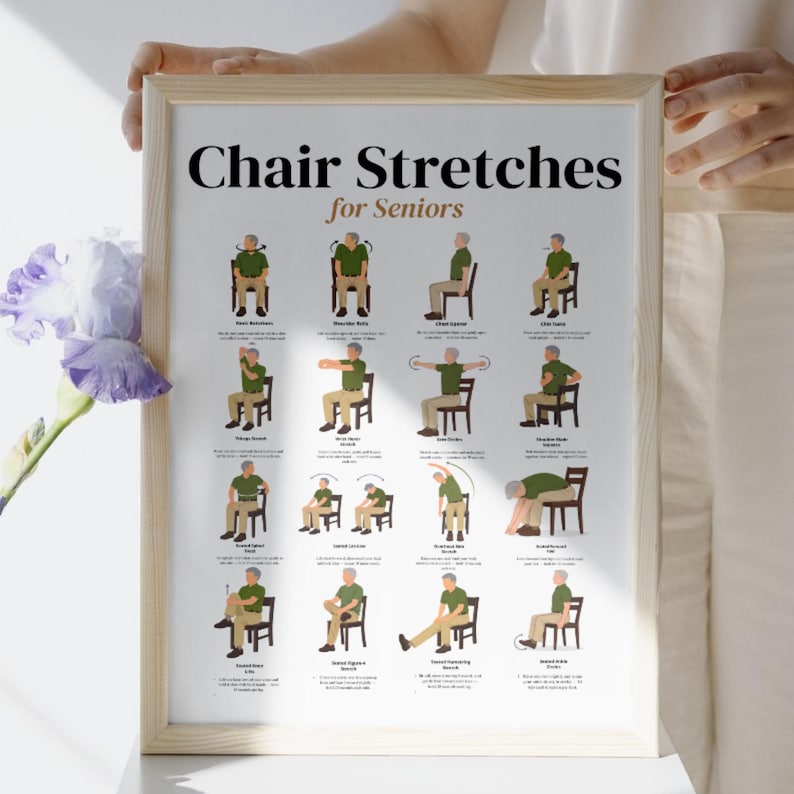 Chair Stretches for Seniors Printable, Seated Stretch Routine PDF ...