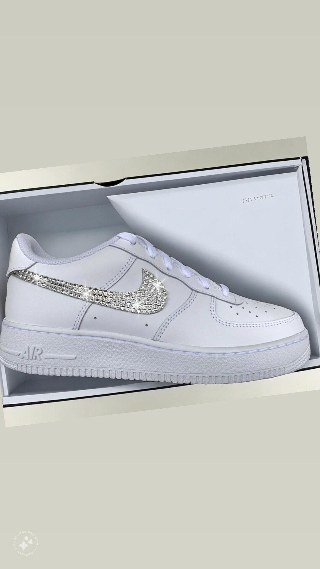 Women’s Bride Custom Air Force 1 With Swarovski Crystals – Wedding ...
